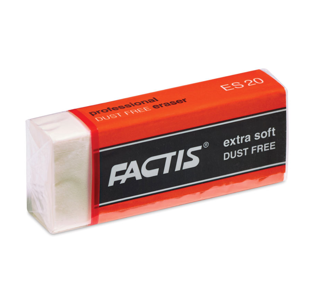 Factis Extra-Soft White Vinyl Eraser– Griffy's Art Supply